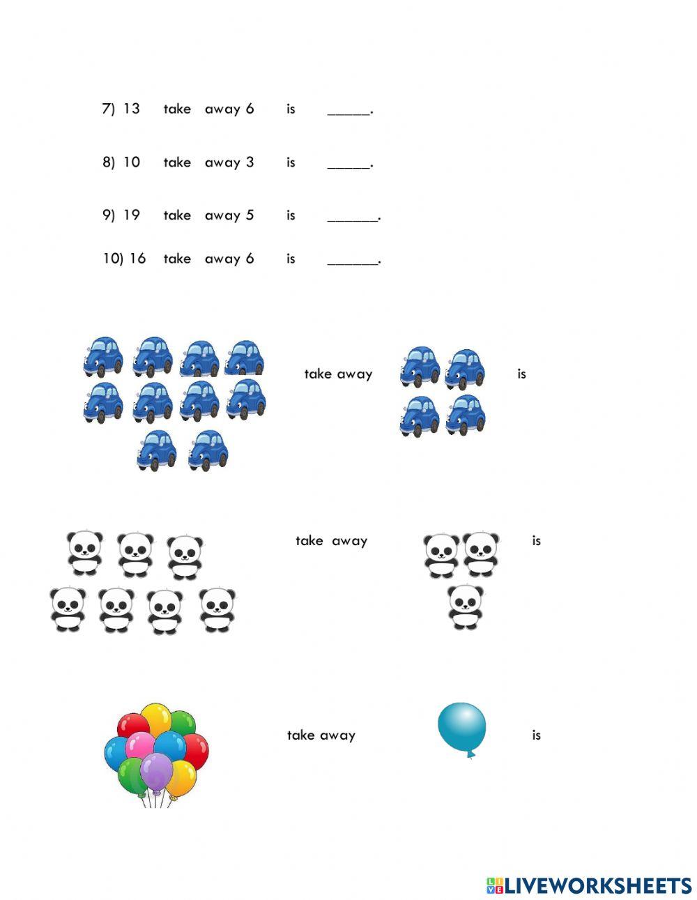 Take away online exercise for | Live Worksheets