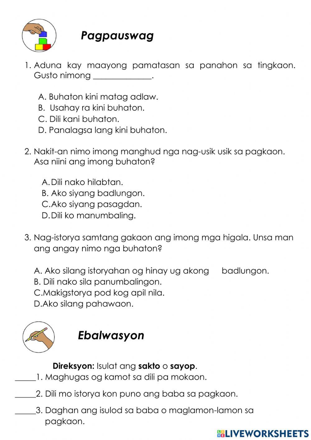 health module 1 and 2 online exercise for | Live Worksheets