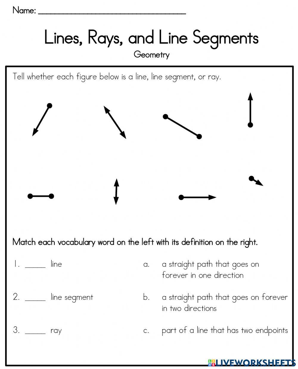 Line Segment Ray Worksheet Live Worksheets 48 Off