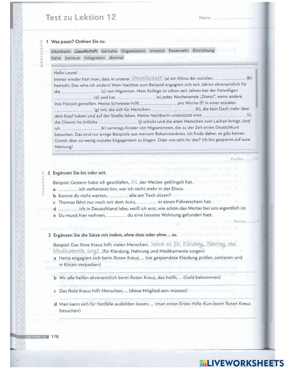 Schritte B1.2 (Test zur Lektion 12) | Marijka | Live