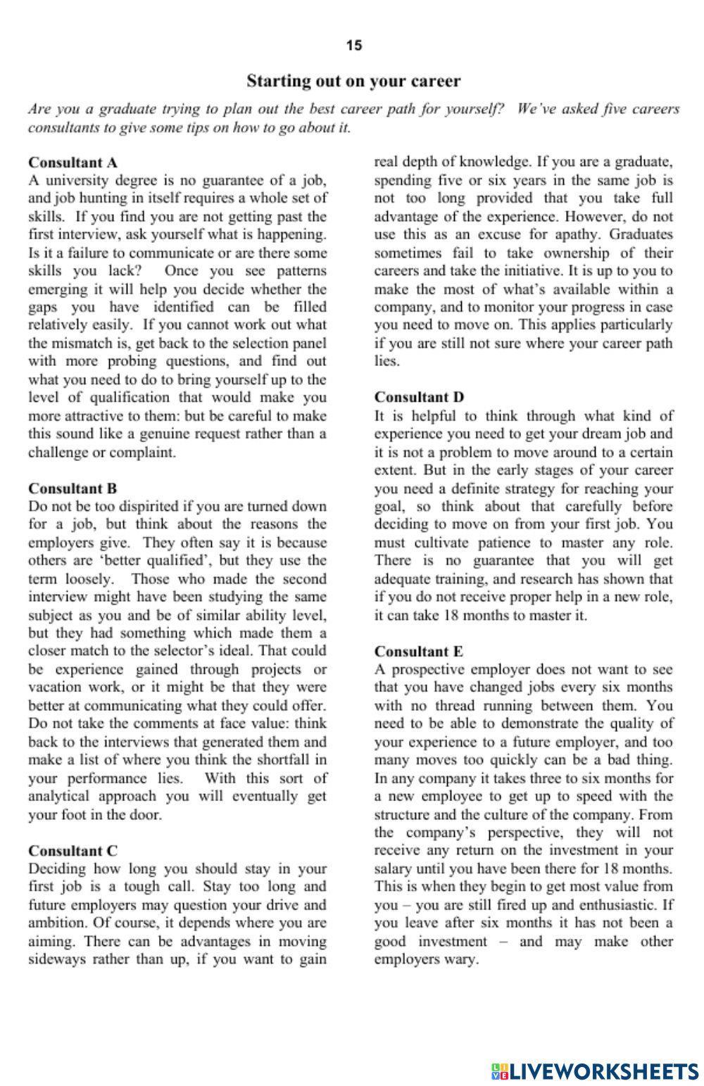 CAE sample 2015 part 2 | titeovidiu | Live Worksheets