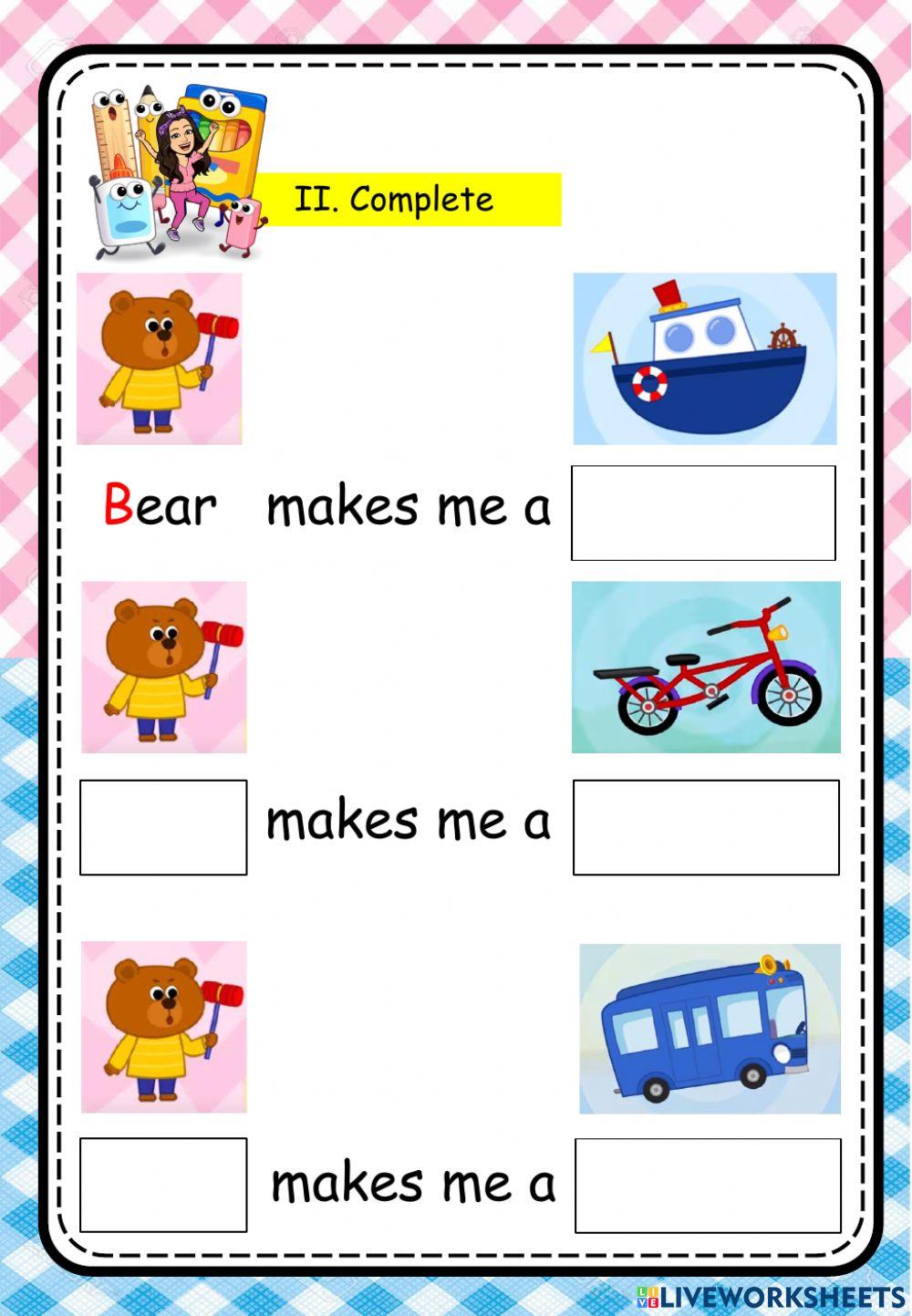 Phonics -b- worksheet | Live Worksheets