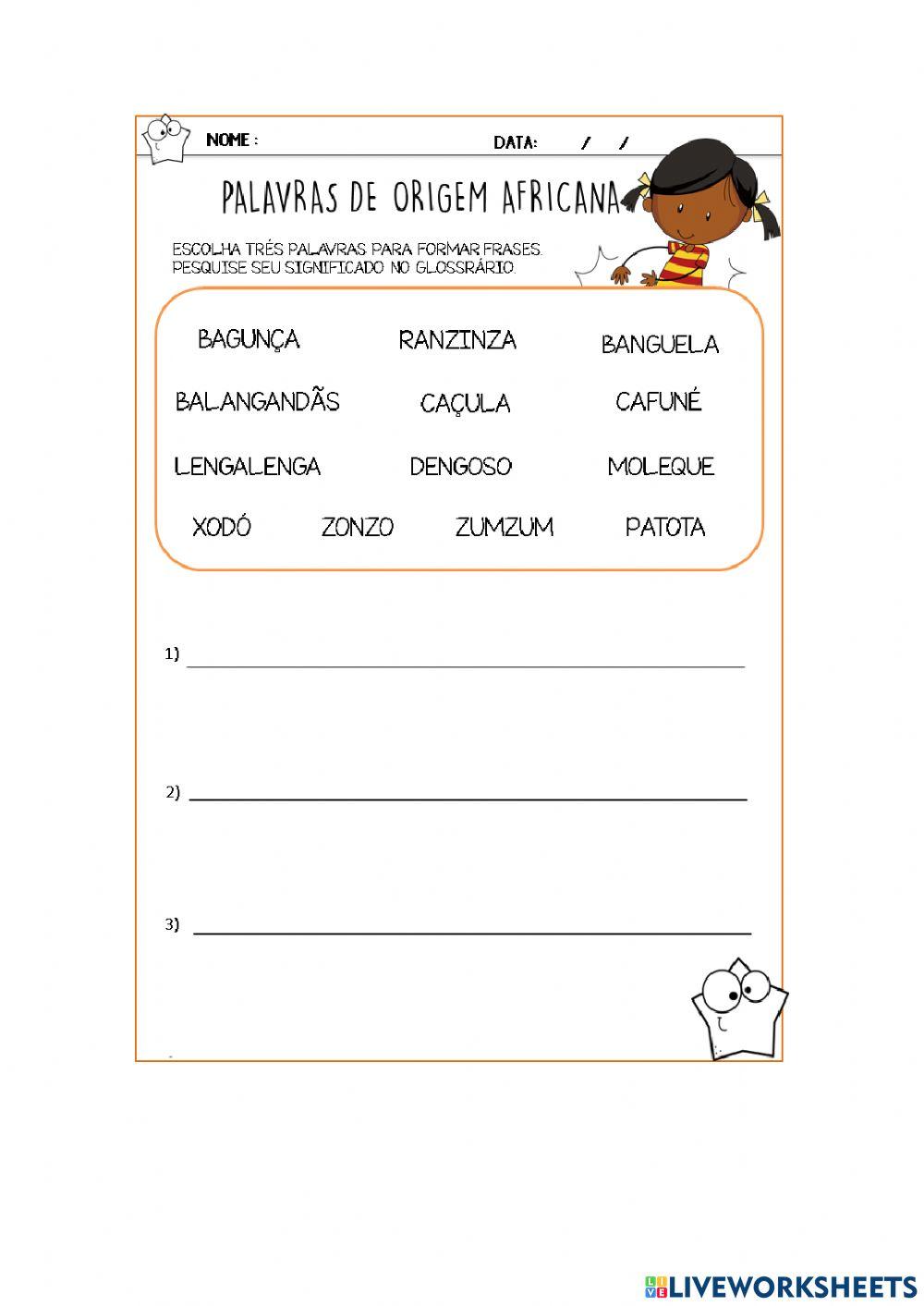 1661856 | Palavras de origem africana | Marcia Cabral 1661856 | Palavras de origem africana | Marcia Cabral