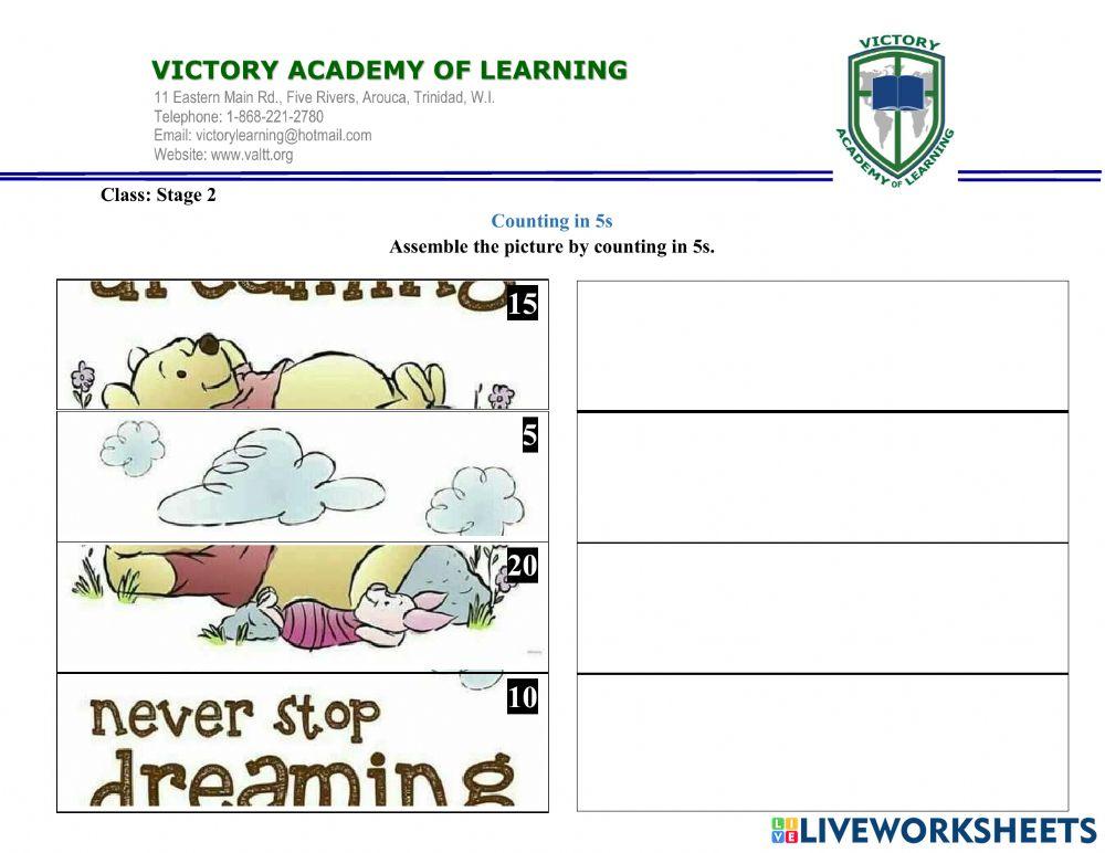 Counting in 5s interactive worksheet | Live Worksheets