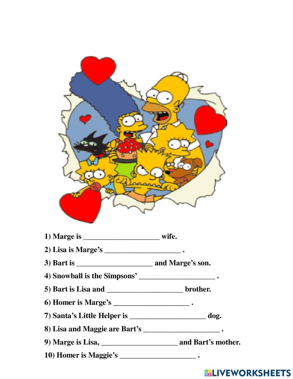 The Simpsons' exercises- Maria Celeste Rojas Lopez online exercise for ...