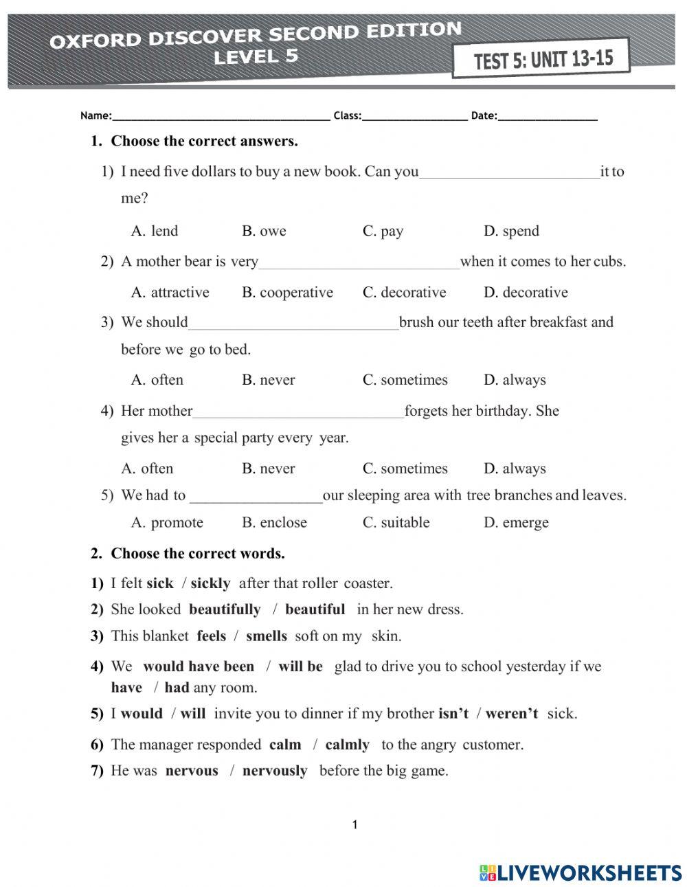 Oxford Discover… | Free Interactive Worksheets | 4150552