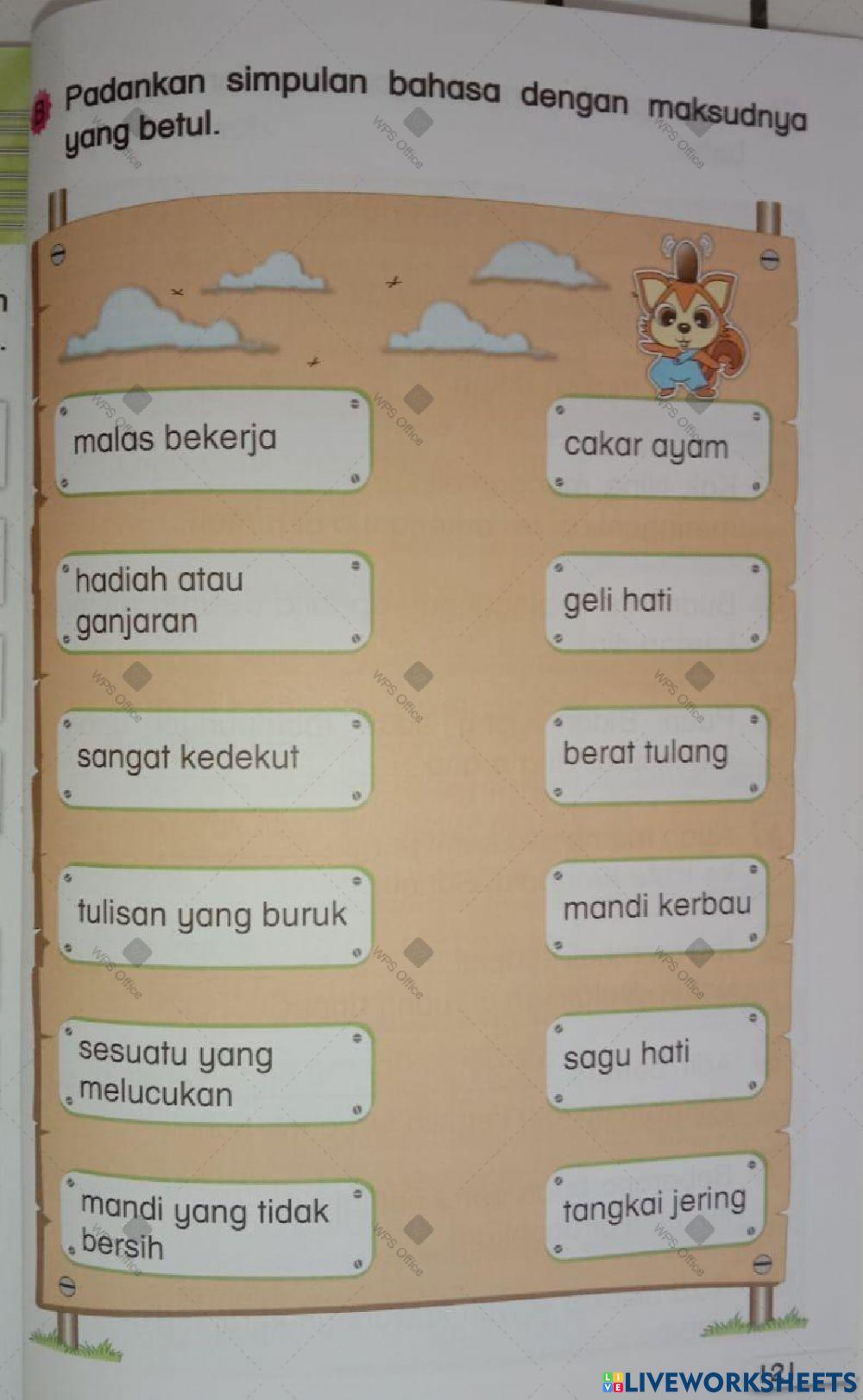 Simpulan Bahasa Interactive Exercise For 6 Live Worksheets