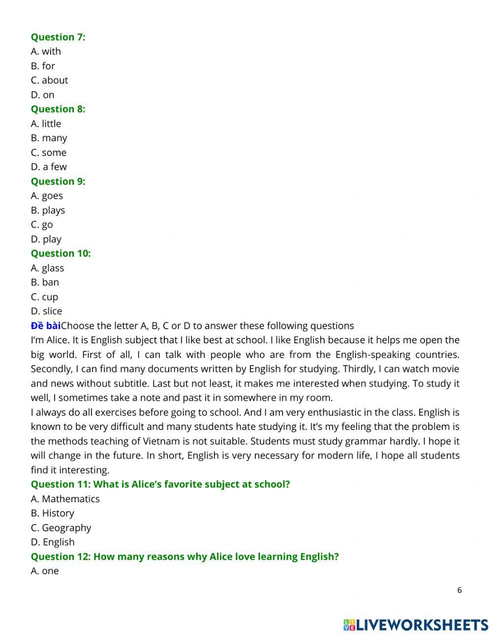 English 8 - unit 5 worksheet | Live Worksheets