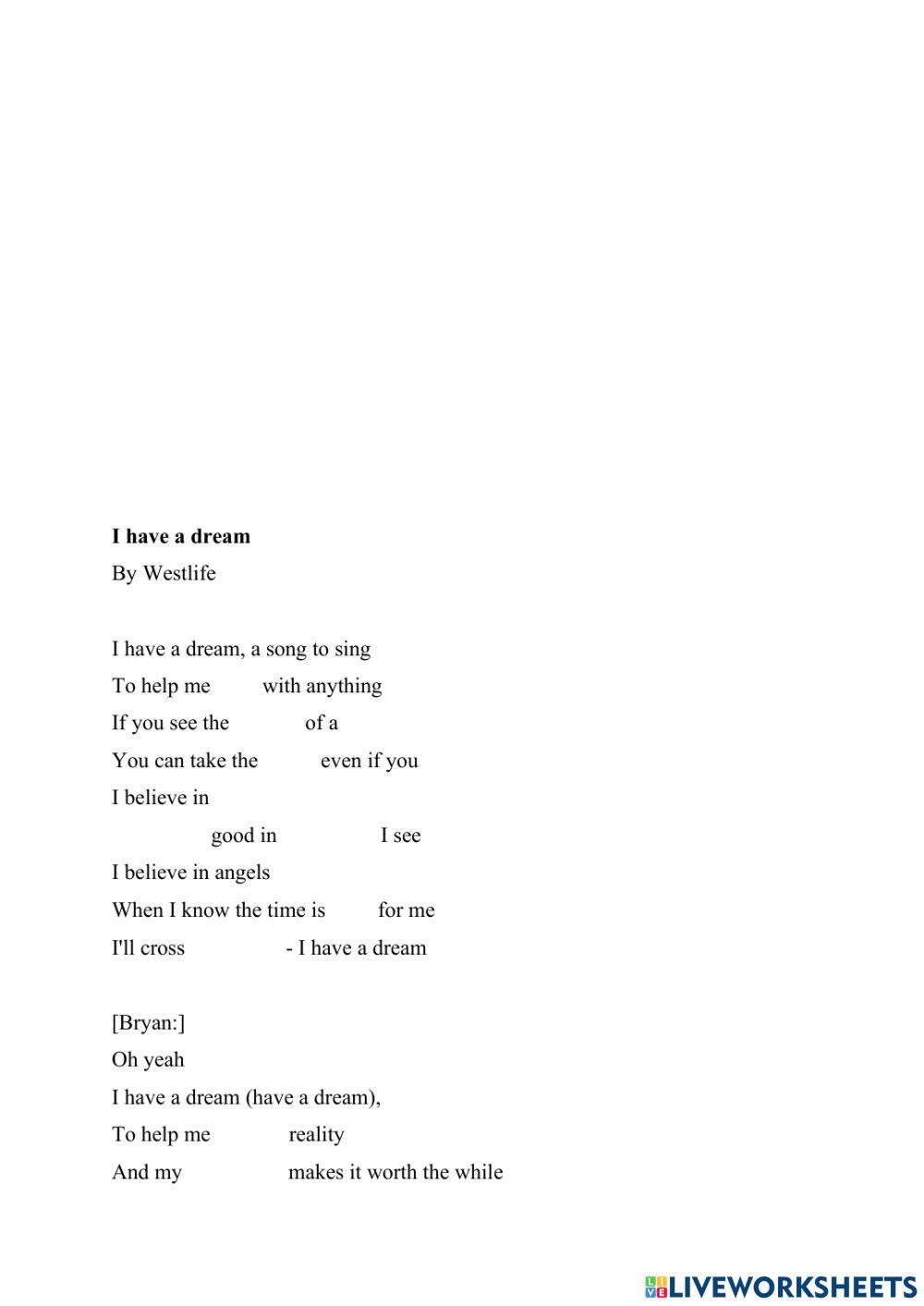 Song online exercise for 11 | Live Worksheets