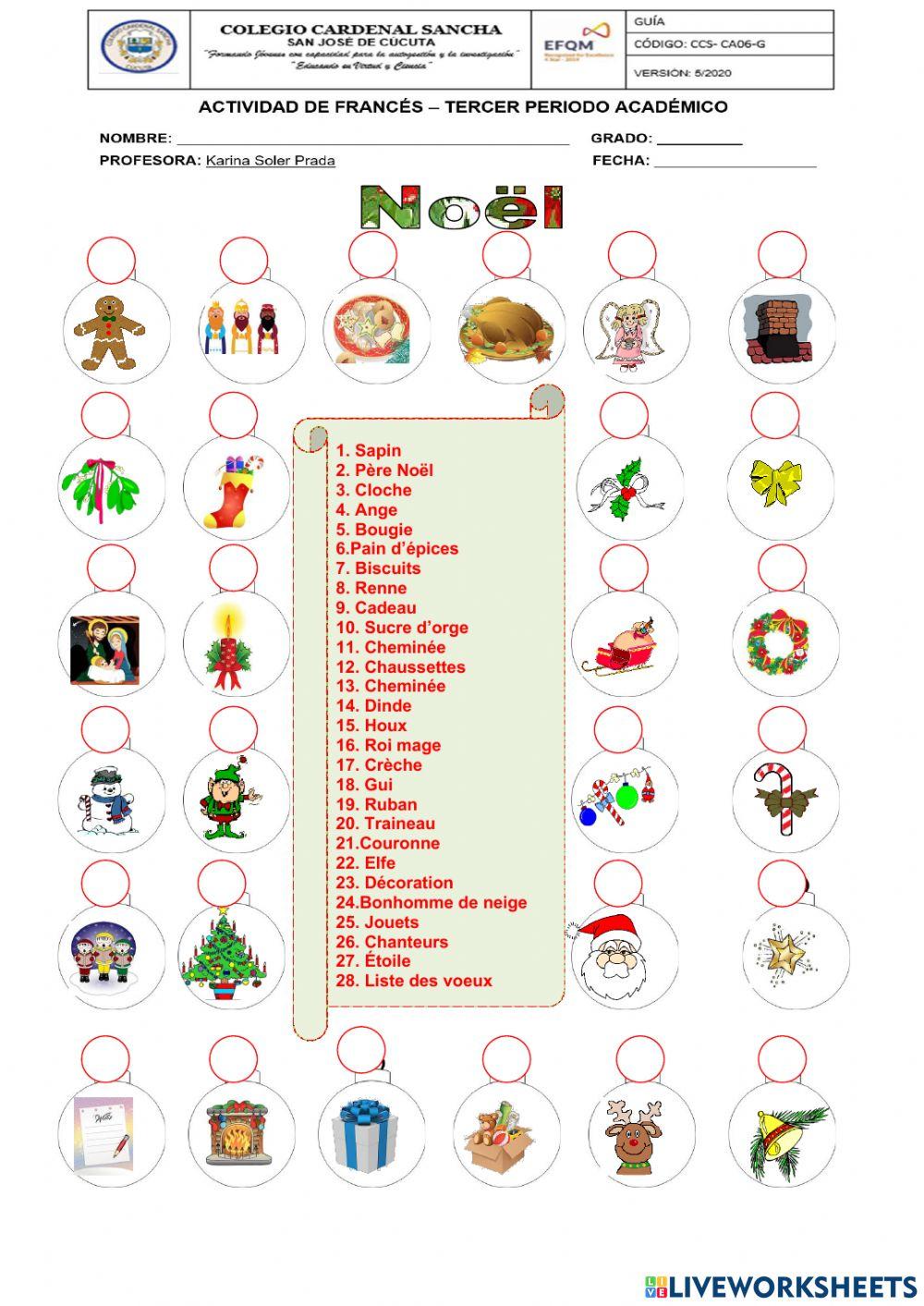 NOÊL 6762894 | KarinaSoler | LiveWorksheets