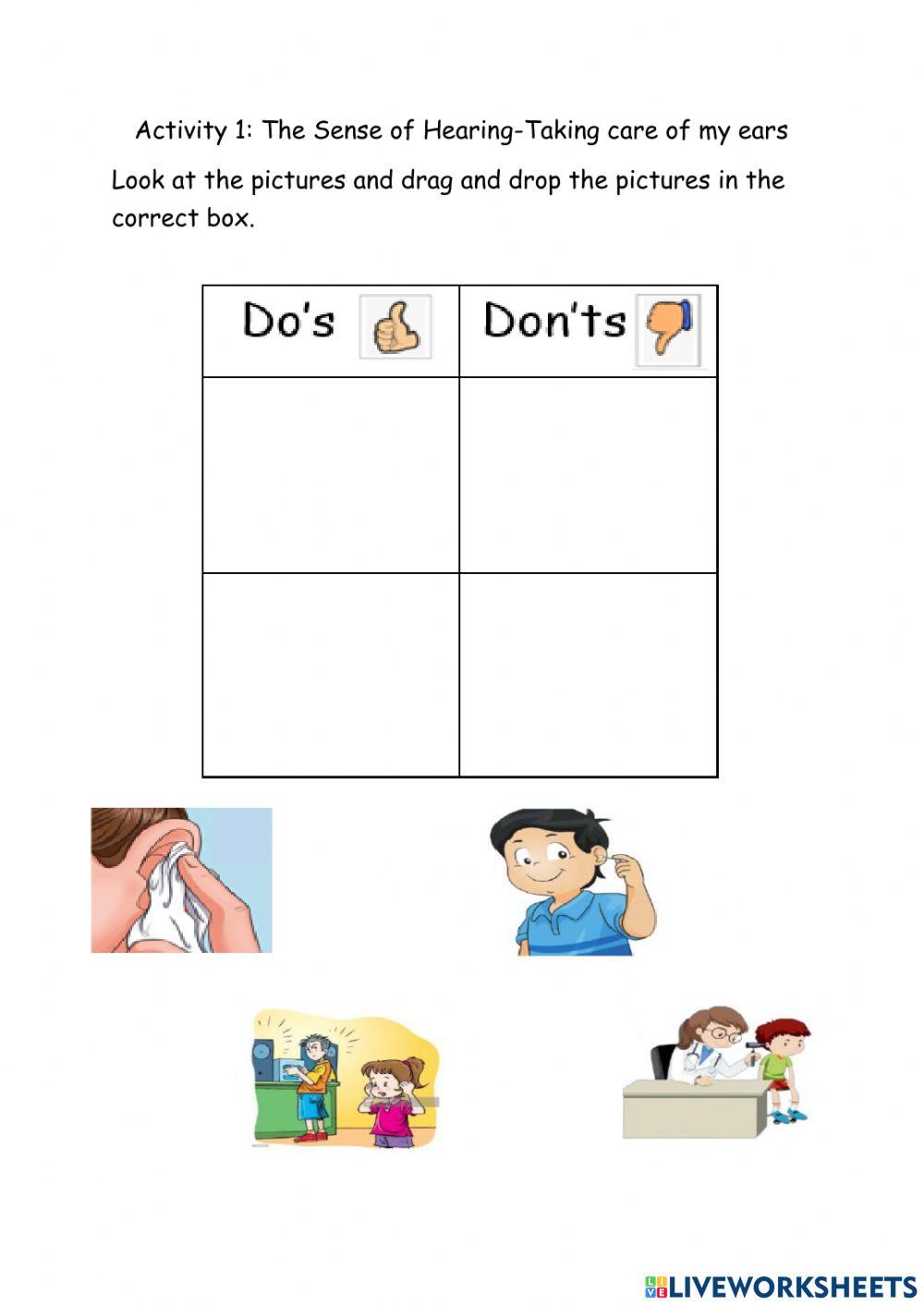 Taking care of … | Free Interactive Worksheets | 1596875