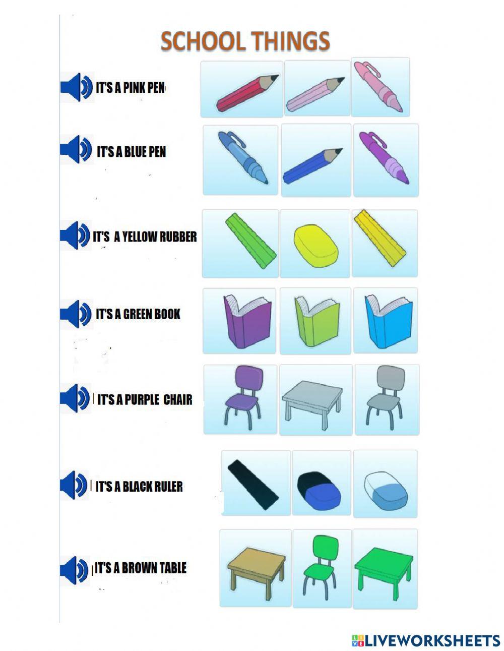 School things online exercise for pre school | Live Worksheets