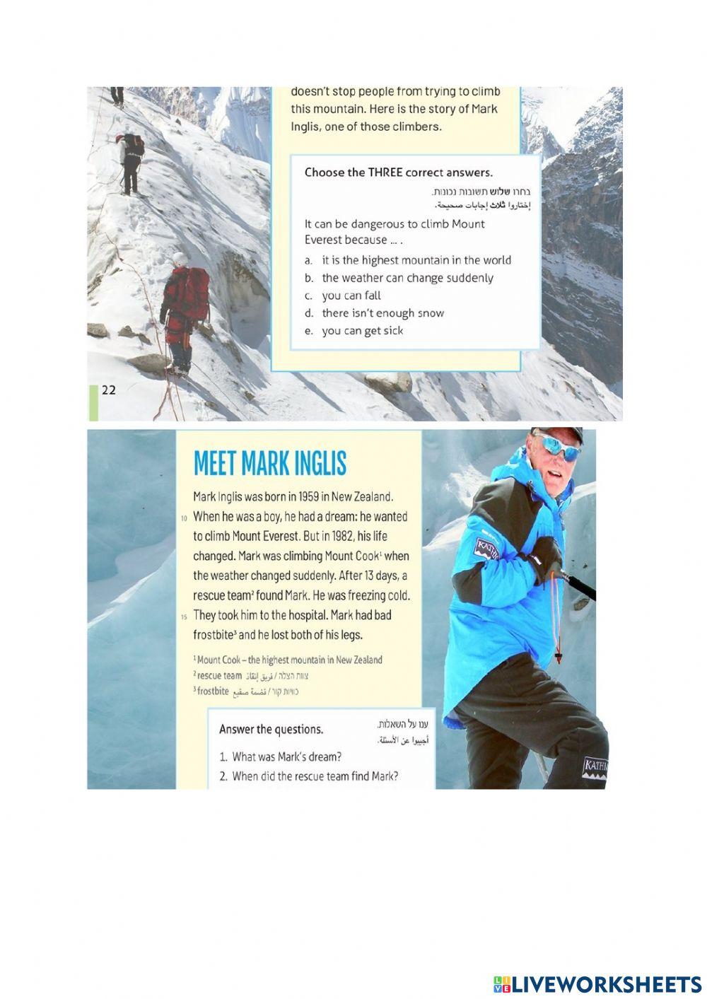 Mount everest s… | Free Interactive Worksheets | 1597308