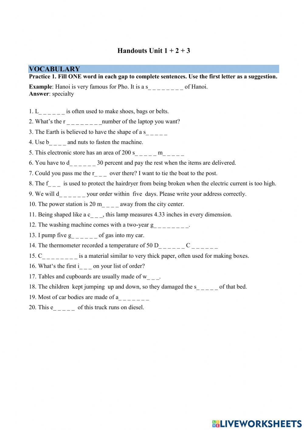 Tadt-hp3 worksheet | Live Worksheets