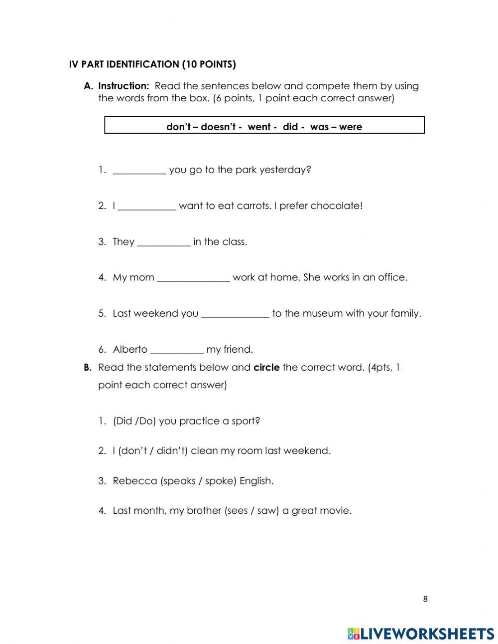 English text 4th online exercise for | Live Worksheets