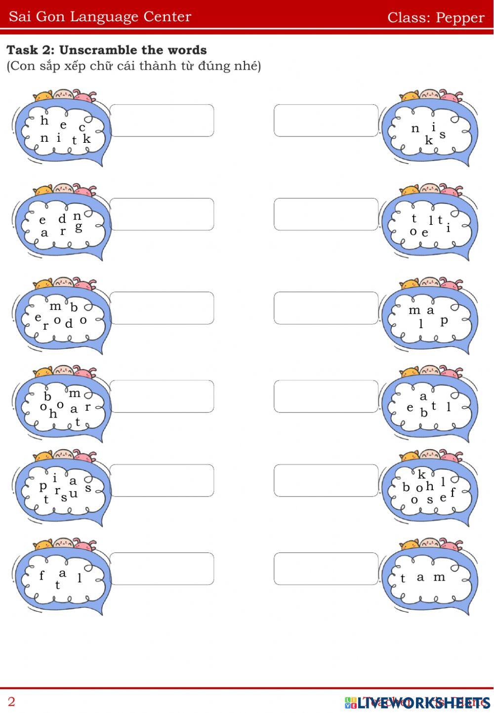 Homework-class Pepper (Nov 19th) worksheet | Live Worksheets