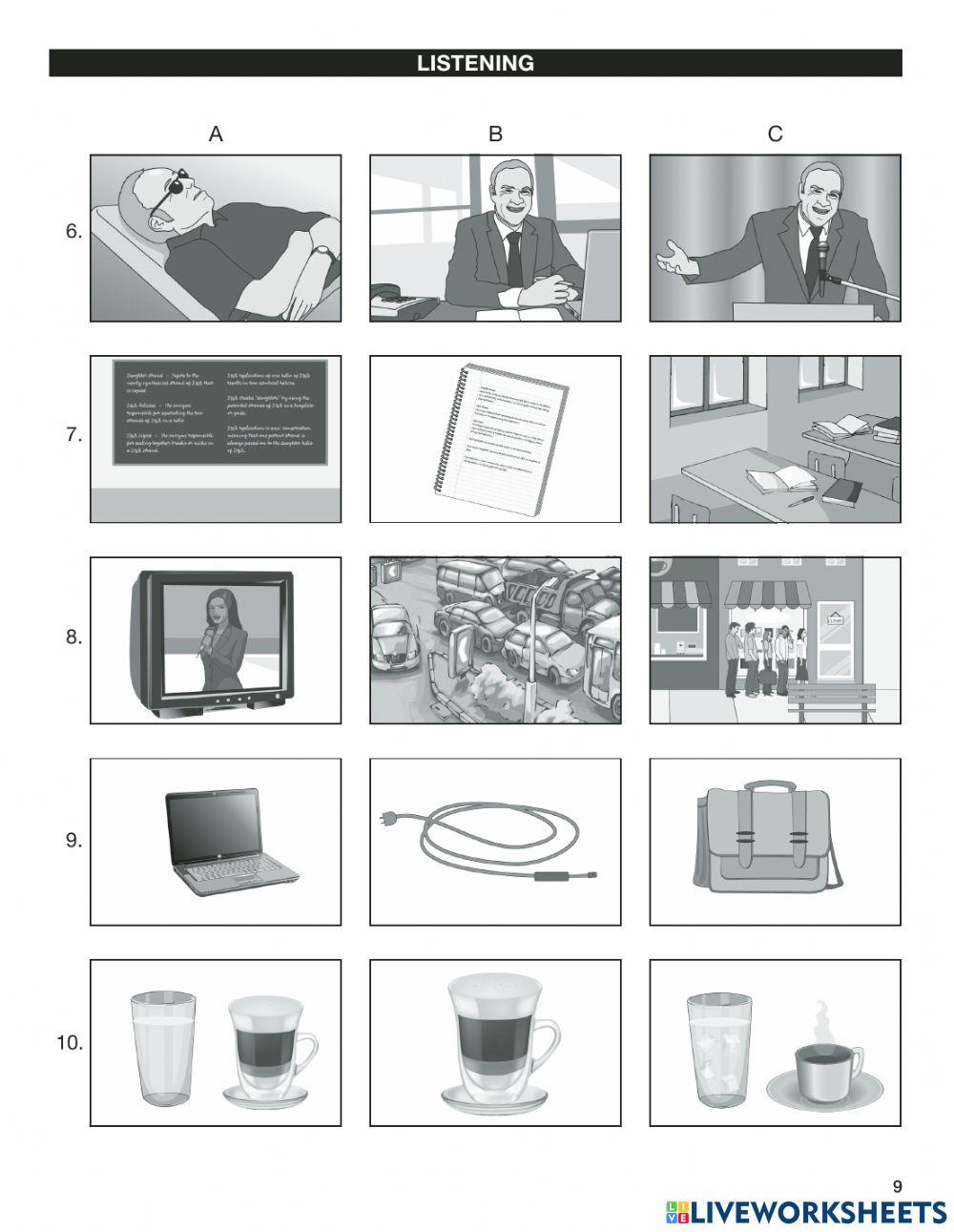 Practice test 004 listening part 1 worksheet | Live Worksheets