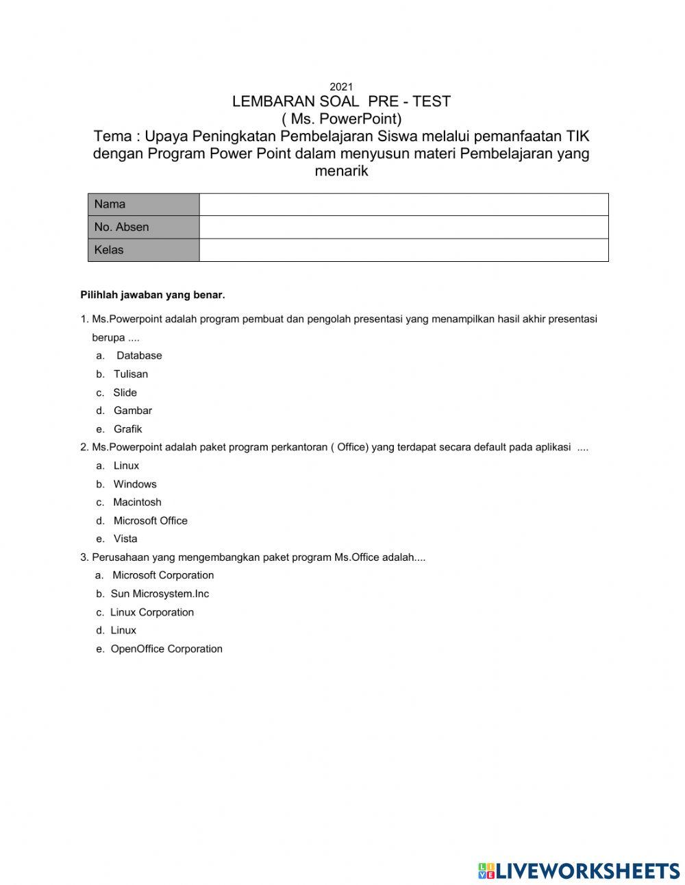 Tema 1 TIK worksheet | Live Worksheets