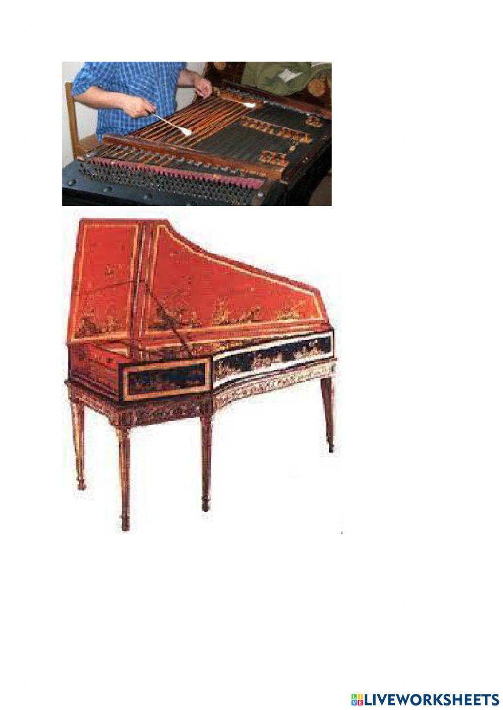 Instruments corda pinçada i percudida worksheet | Live Worksheets