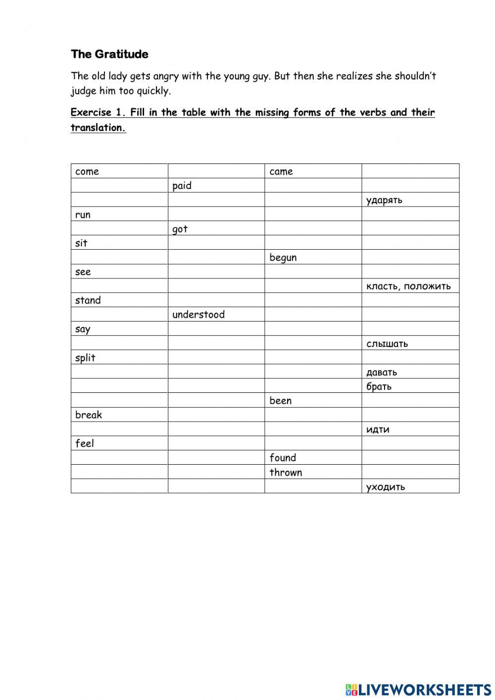 English online exercise for A2 | Live Worksheets
