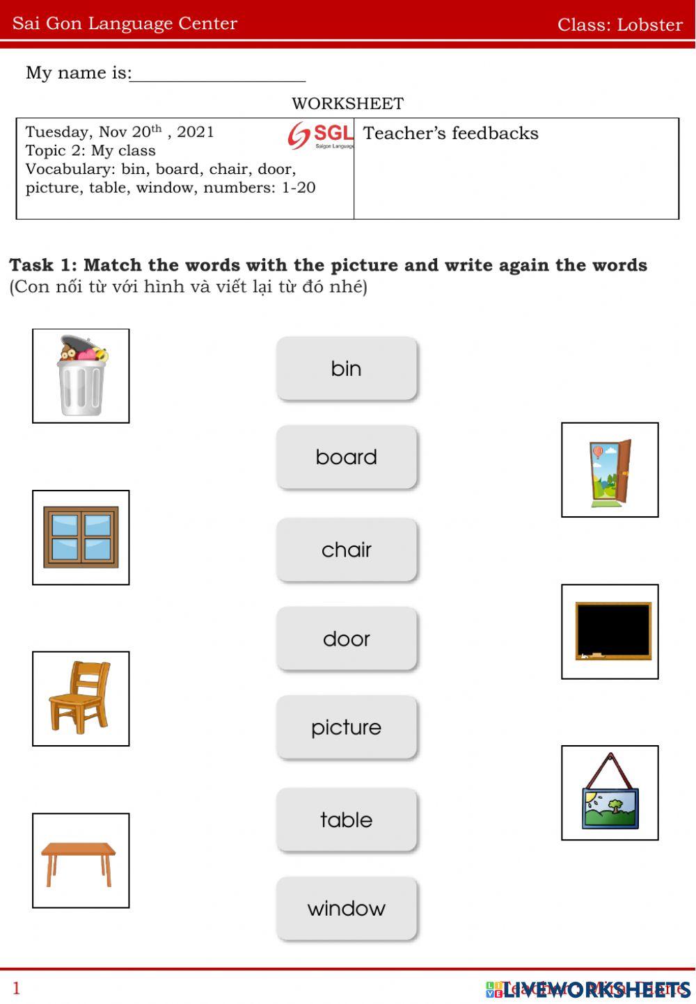 Homework-class Lobster (Nov 20th) worksheet | Live Worksheets