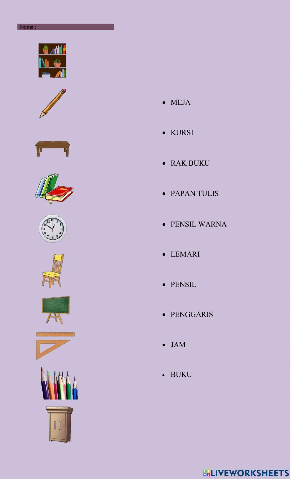 Mengenal Benda interactive worksheet | Live Worksheets