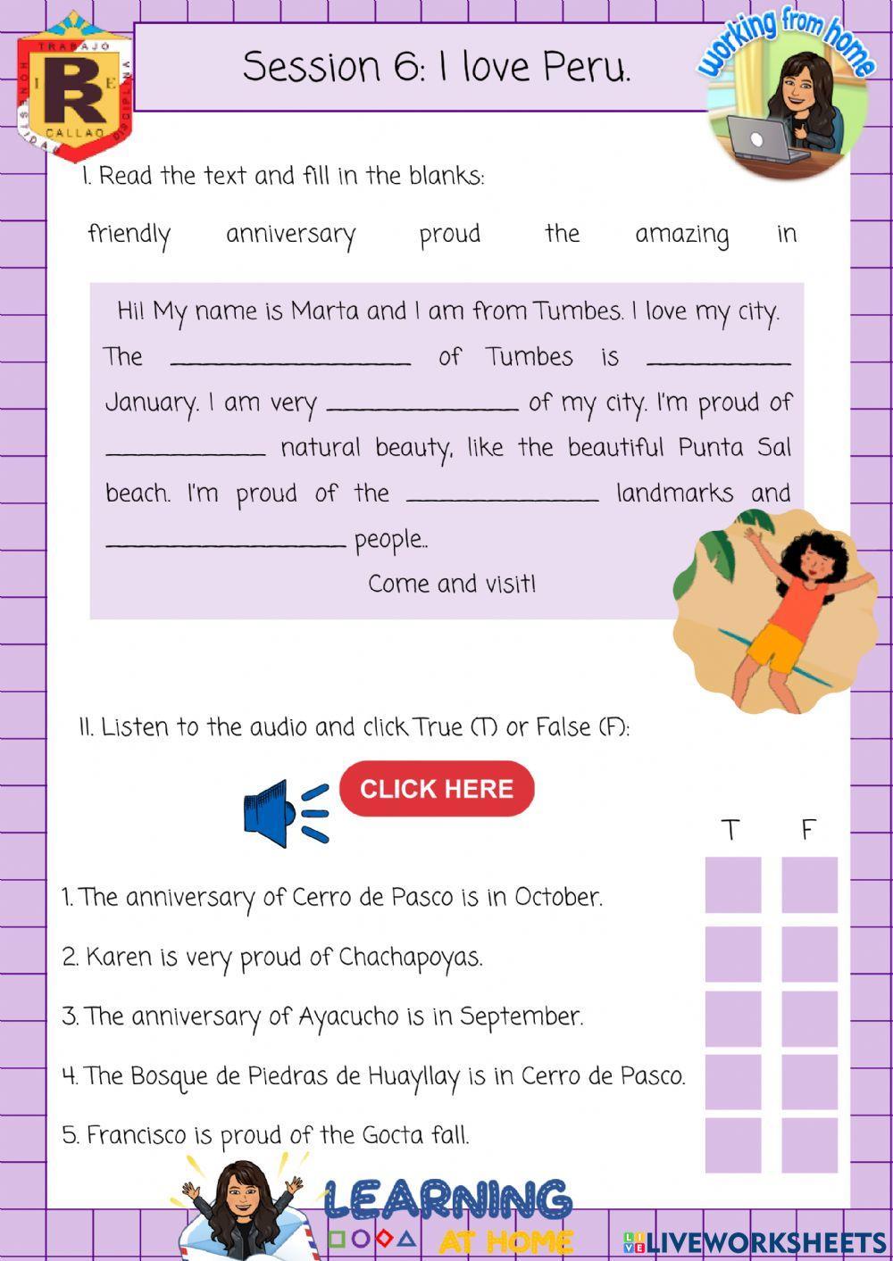 I love Peru worksheet | Live Worksheets