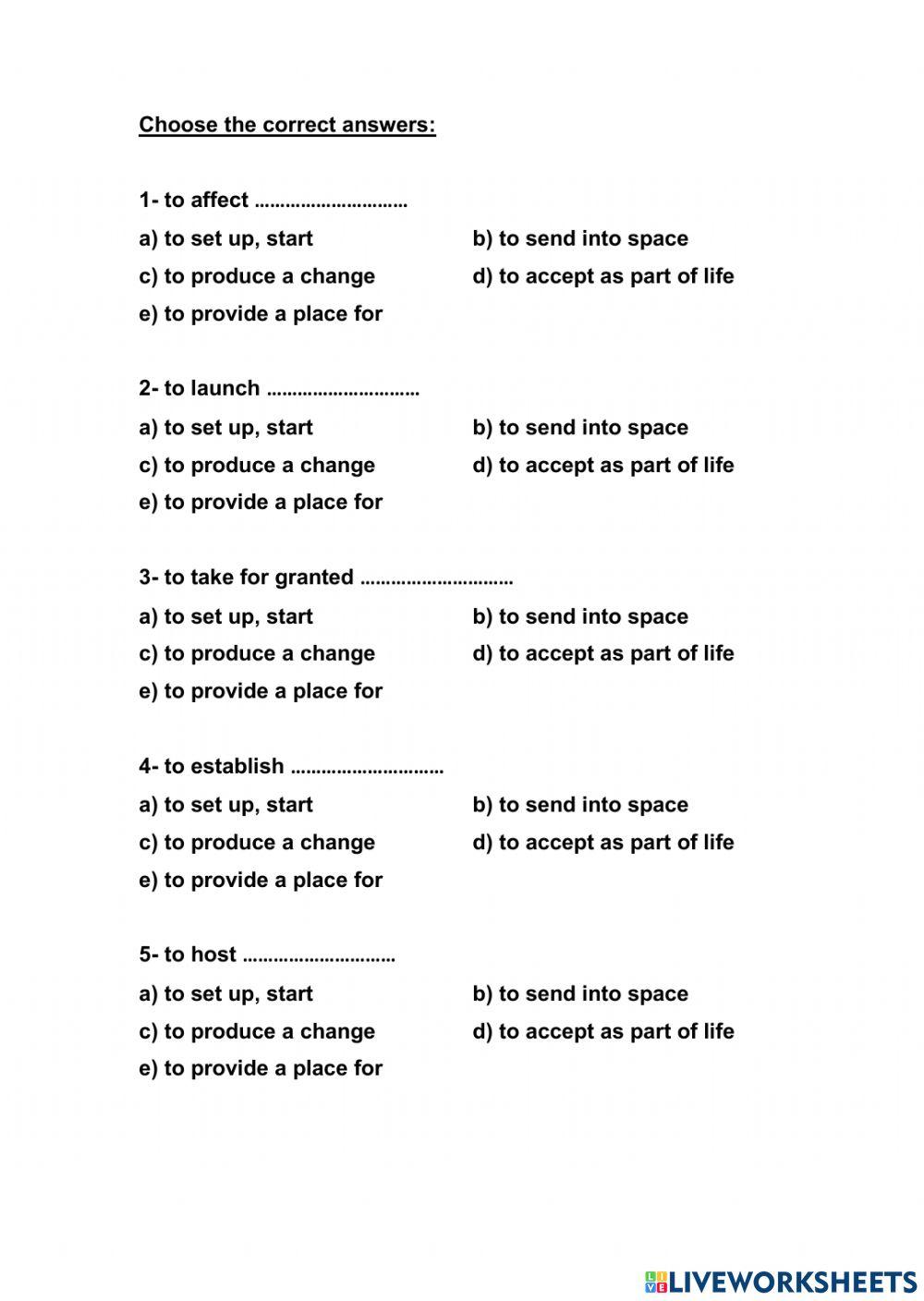 Mega goal 1-Vocab. 01 worksheet | Live Worksheets