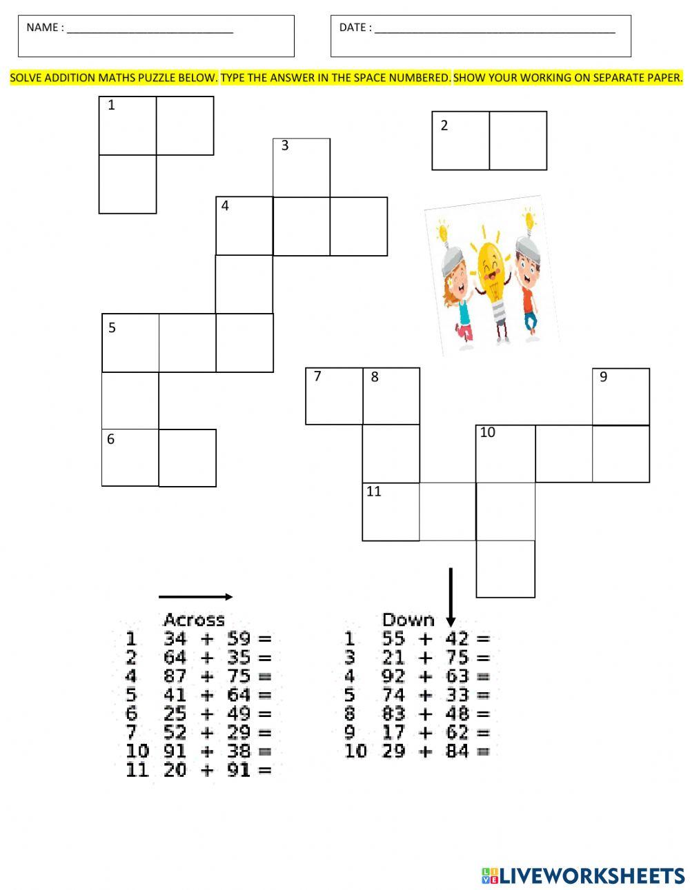 Maths puzzle week 44 worksheet | Live Worksheets