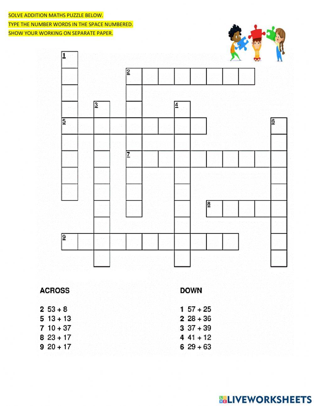 Maths puzzle week 44 worksheet | Live Worksheets
