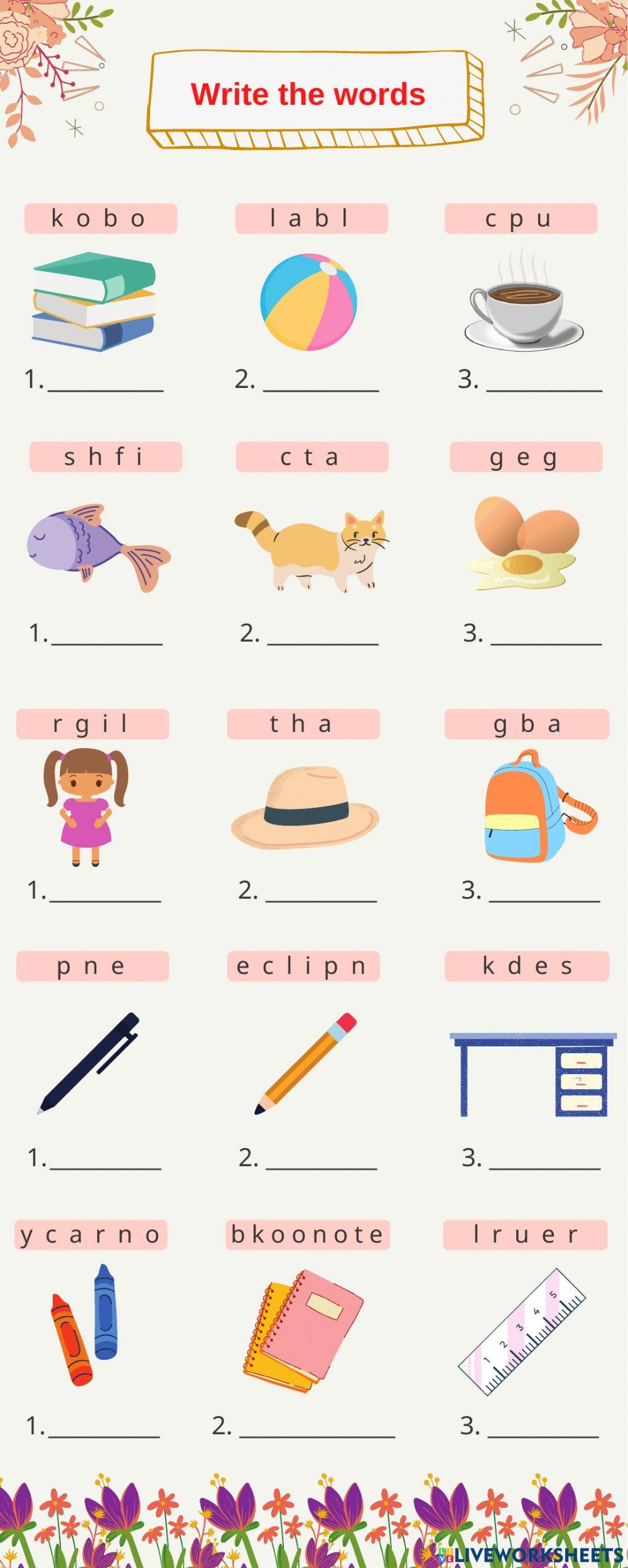 Review english 1 activity | Live Worksheets