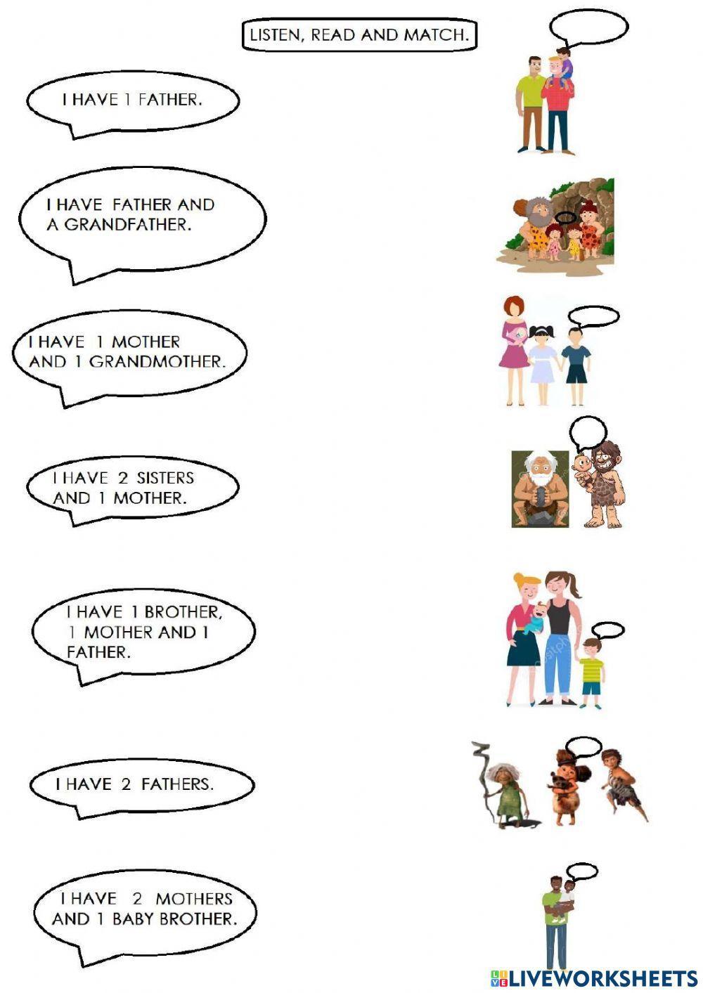 Types of families | LiveWorksheets | 1665428