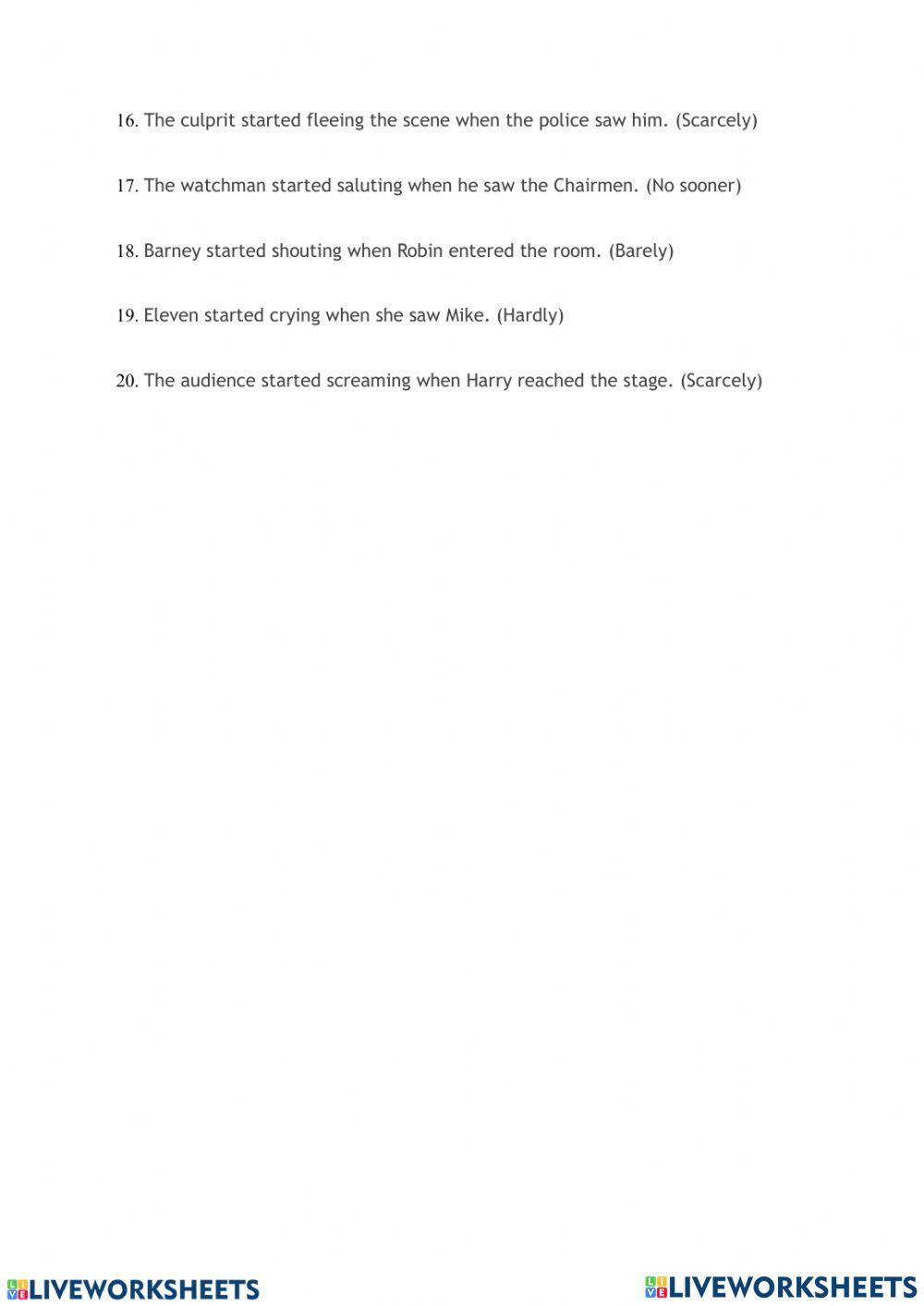 Grade 12- Inversion worksheet | Live Worksheets