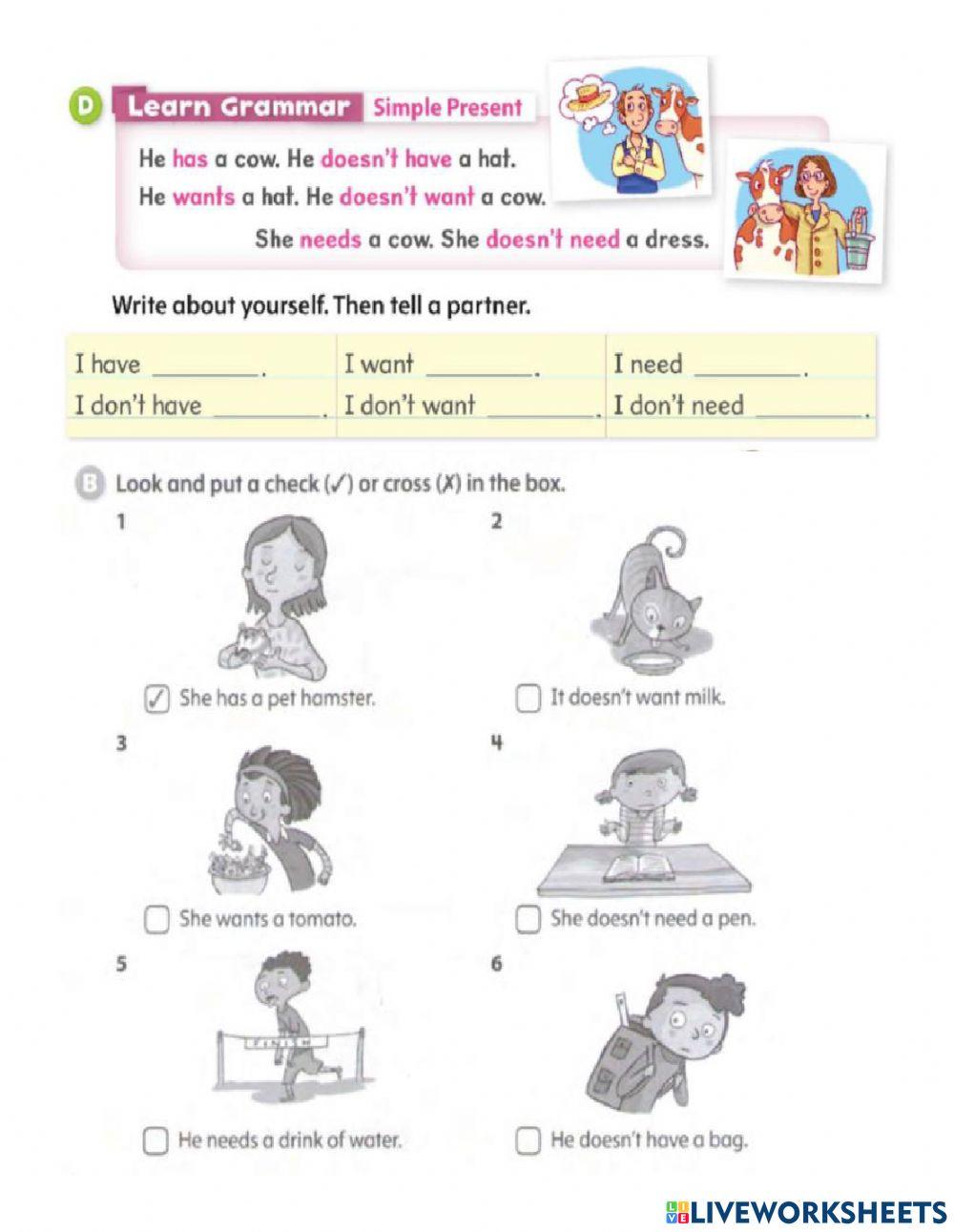 Have want need 1665729 | rudiwals2 | Live Worksheets