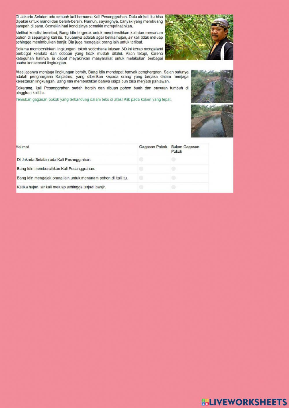 Lkpd b ind kelas 4 (22 nop'21) worksheet | Live Worksheets