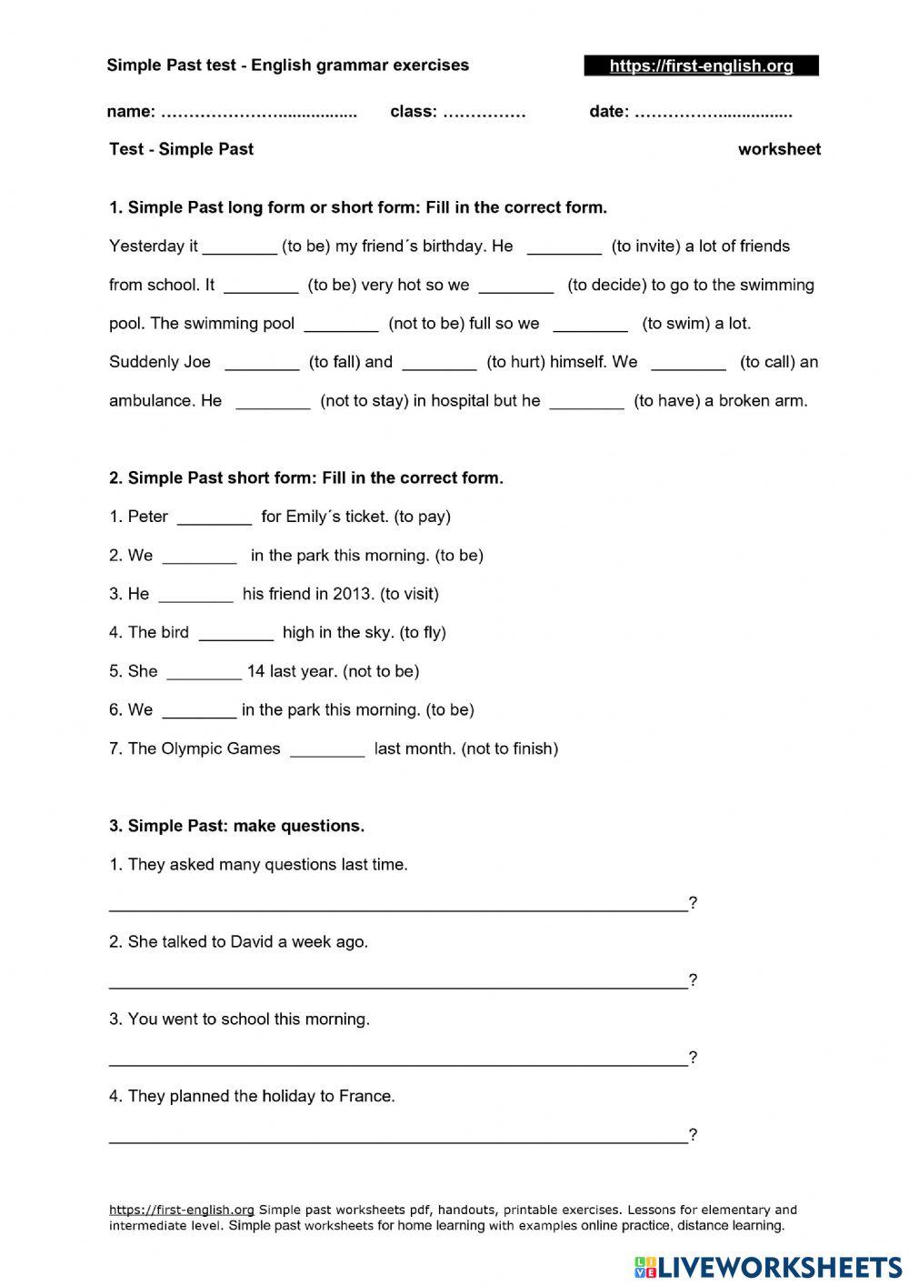 5247169 | Past Simple - mixed exercises | Виолета