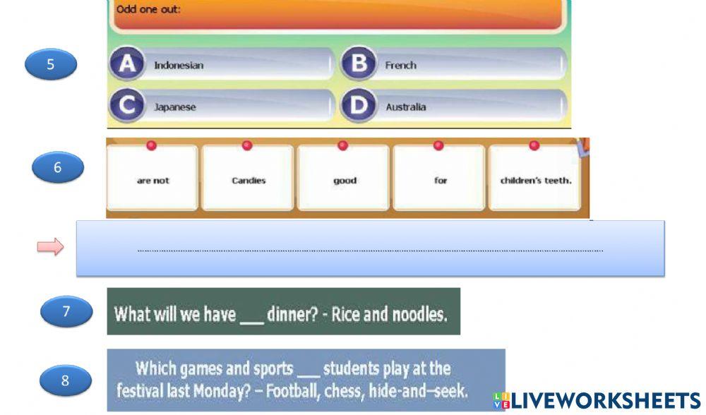 Ioe 5 tong hop thi truong worksheet | Live Worksheets