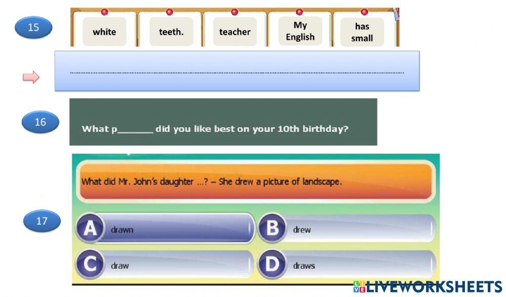 Ioe 5 tong hop thi truong worksheet | Live Worksheets