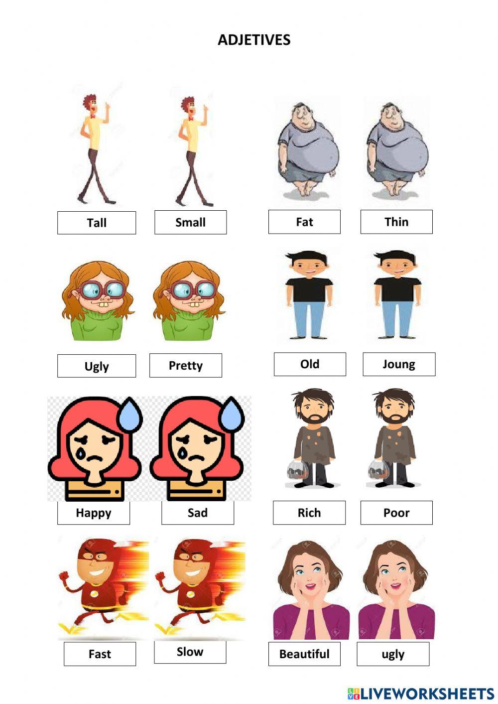 Adjetives | Free Interactive Worksheets | 1666438