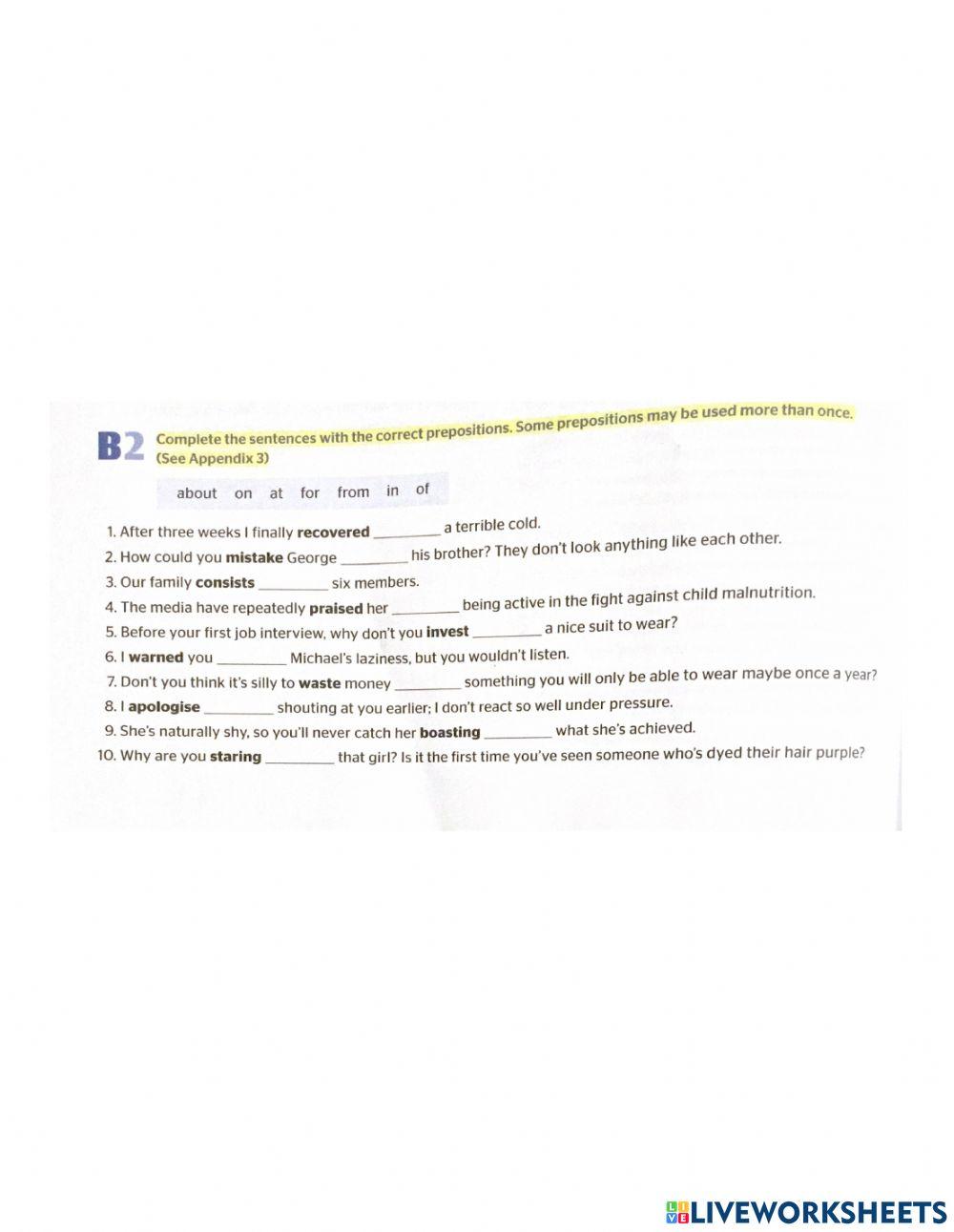 Exam practice English as a Second Language (ESL) activity | Live Worksheets