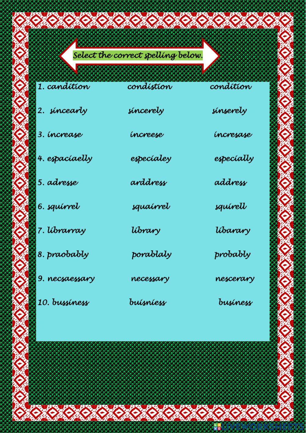 Spelling Online Exercise For Grade 4 Live Worksheets spelling-online-exercise-for-grade-4-live-worksheets