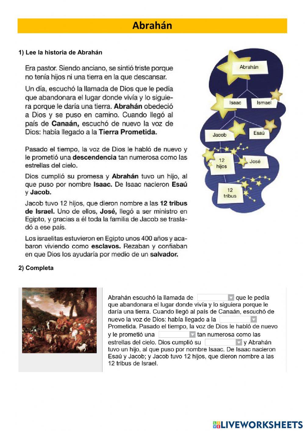 Abrahán | Live Worksheets