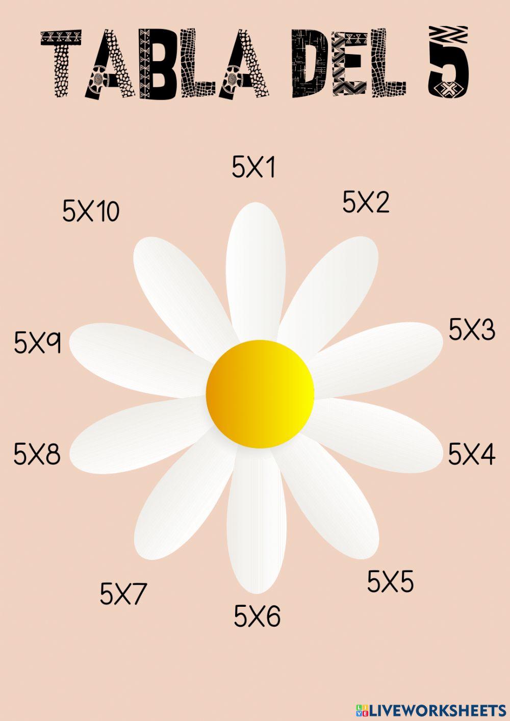 TABLA DEL 5 interactive activity for 3º | Live Worksheets