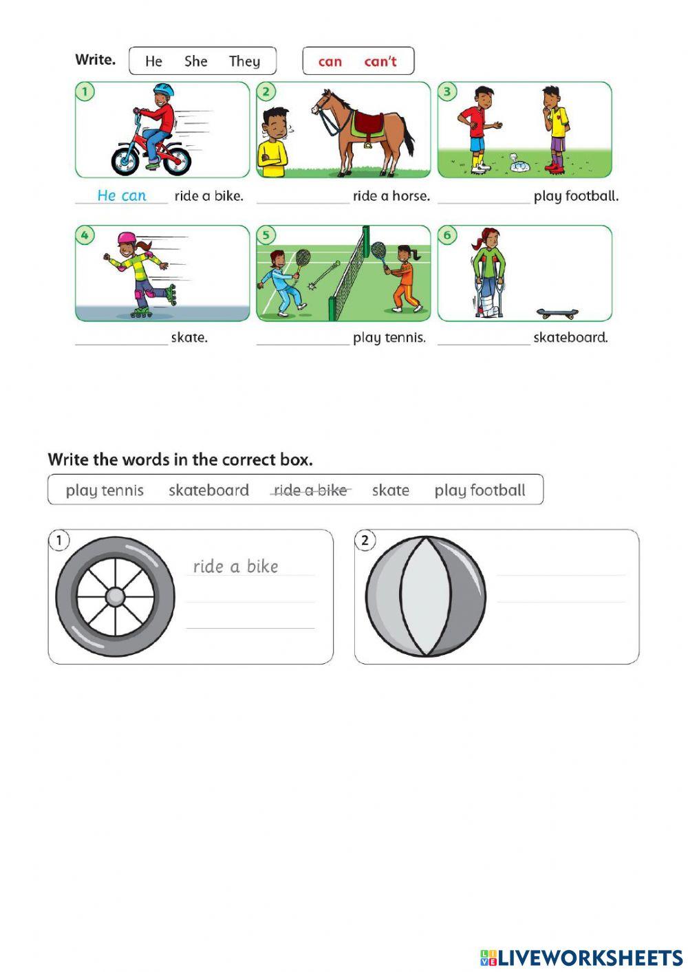 Hobbies, prepositions, farm animals, fruits worksheet | Live Worksheets