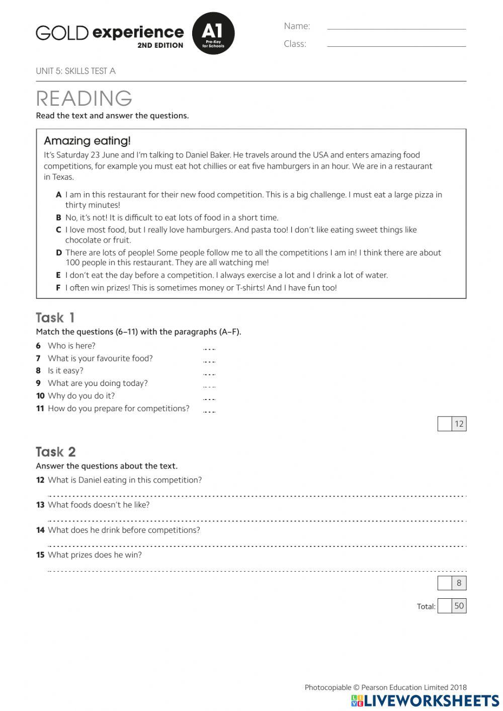 GE-A1-UNIT-5 online exercise for | Live Worksheets