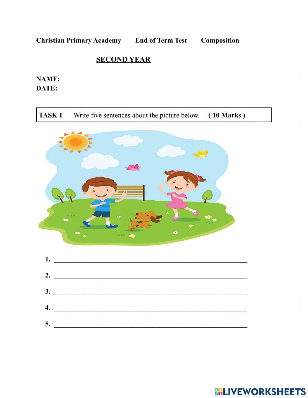 Composition End of Term Test online exercise for | Live Worksheets