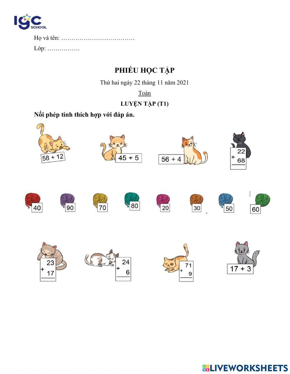 luyen tap (t1) 2156 | camloan99 | Live Worksheets