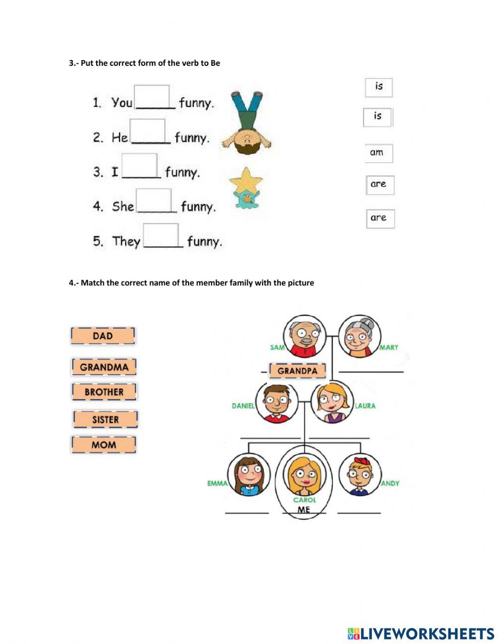 English test 1er grade worksheet | Live Worksheets
