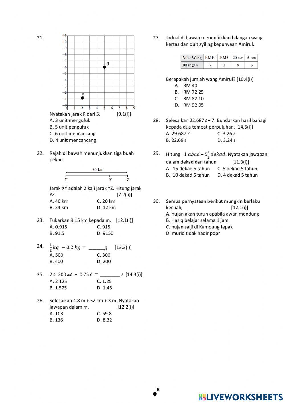 Psat thn6 worksheet | Live Worksheets