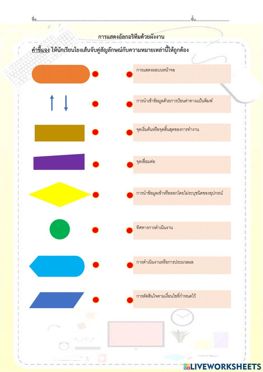 ผังงาน | Free Interactive Worksheets | 1668161